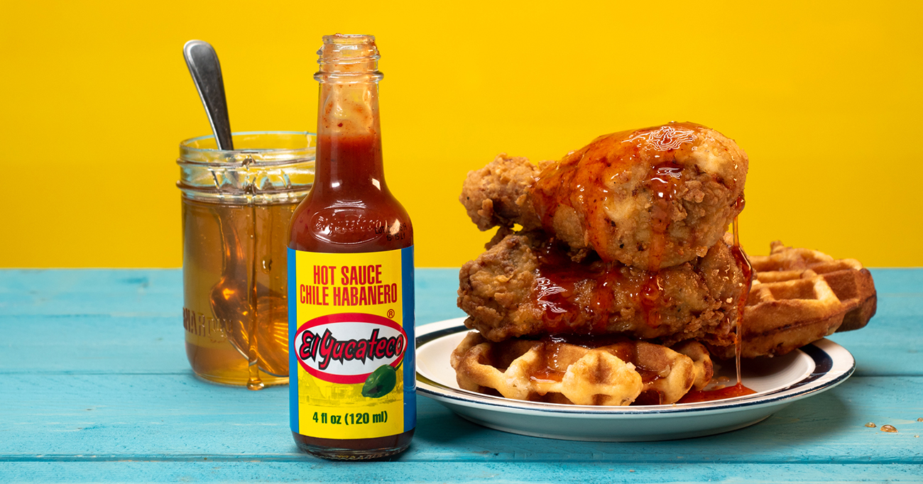 Honey-Habanero Fried Chicken Waffles - GRILLED