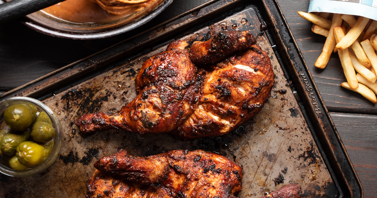 Flame-Grilled Chicken with North Carolina Mop Sauce - GRILLED