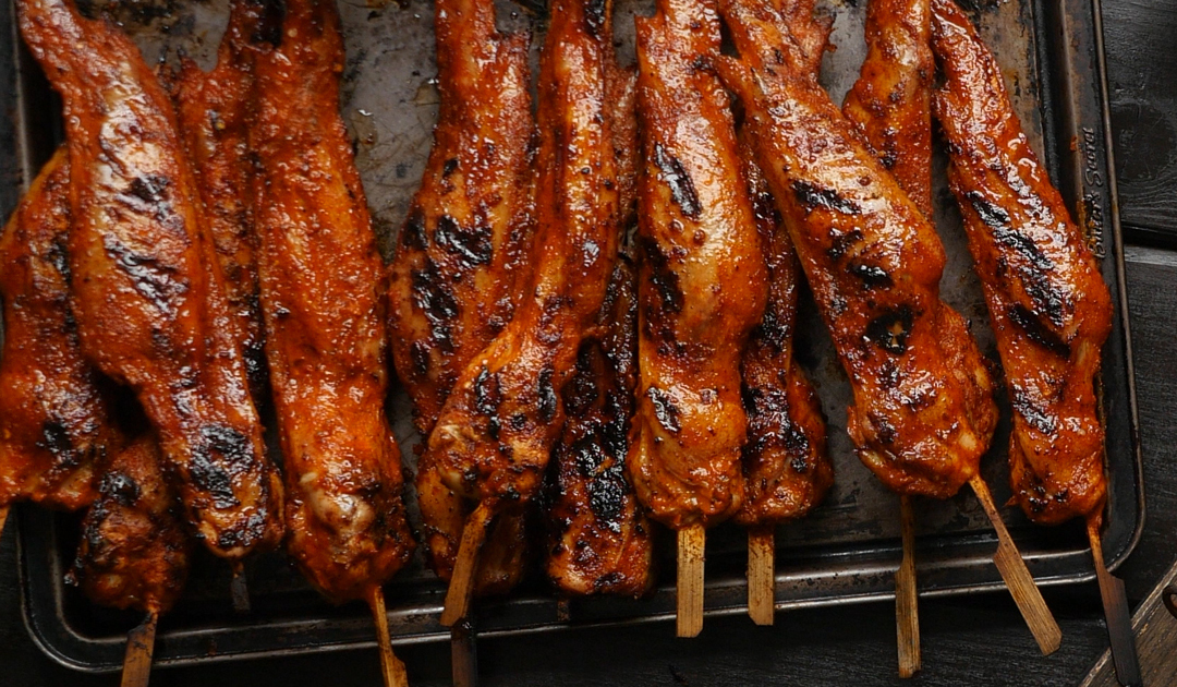 5-Alarm Chicken Wing Skewers - GRILLED